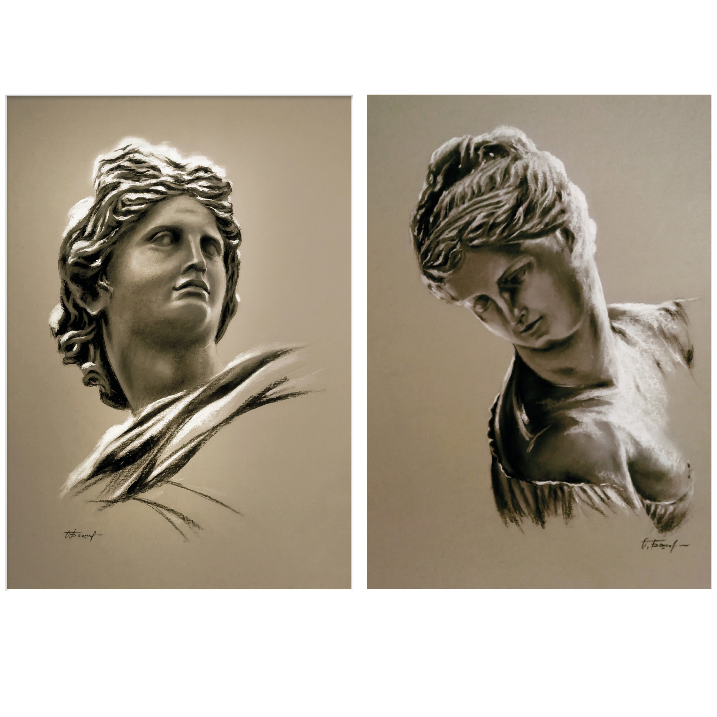 Gods Apollo and Venus set of 2 original paintings Greek | Etsy