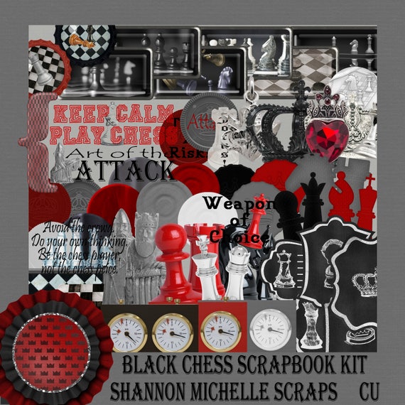 Chess Digital Scrapbook Kit and Clipart | Etsy