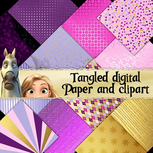 Tangled Digital Paper - Etsy
