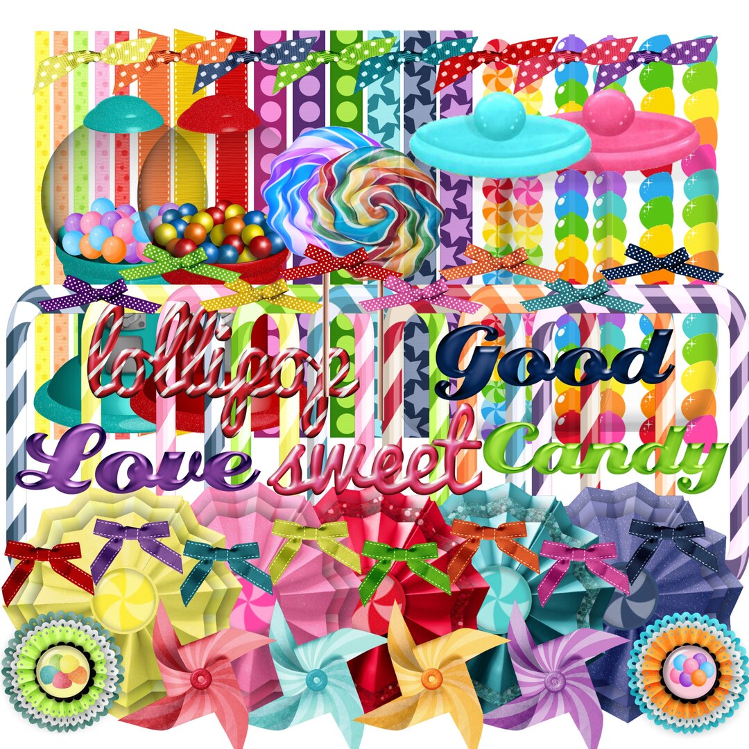 Candy Shop Digital Scrapbook Kit - Etsy