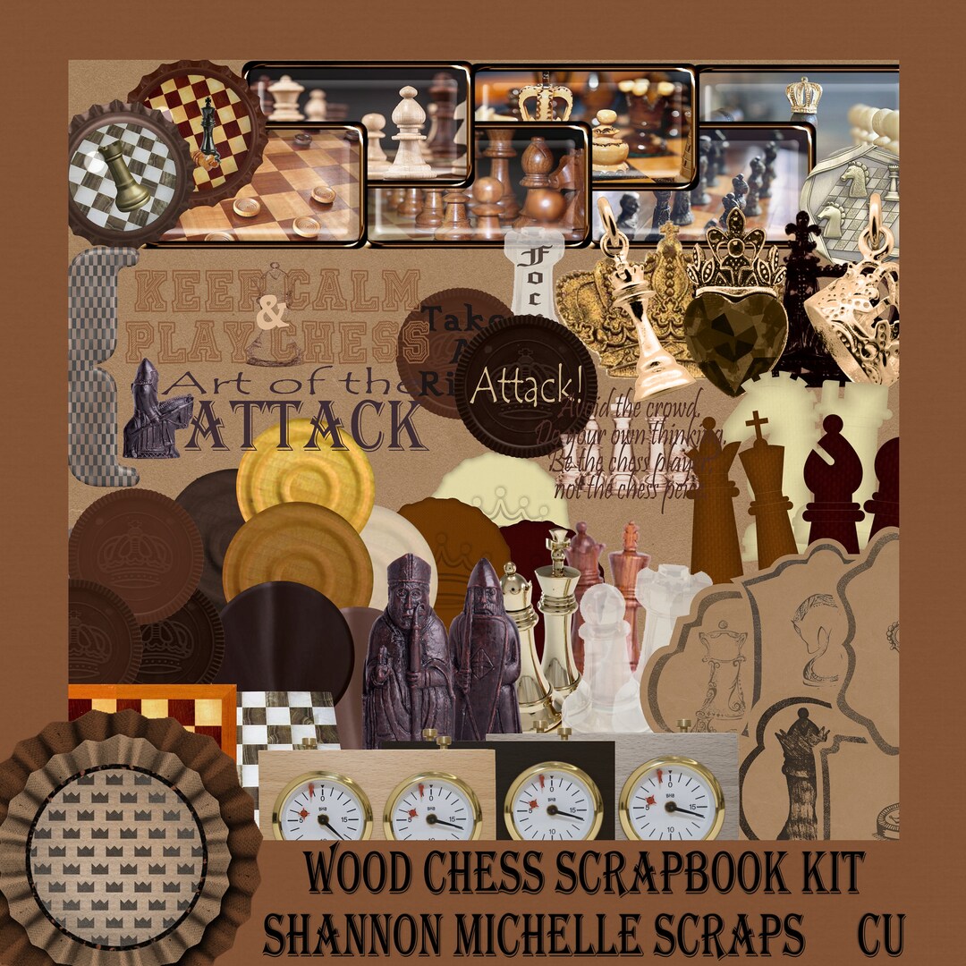Chess Digital Scrapbook and Clipart Kit - Etsy