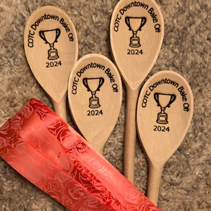 Personalised Trophy Spoon – Engraved Wooden Spoon for Bake Off, Quiz ...
