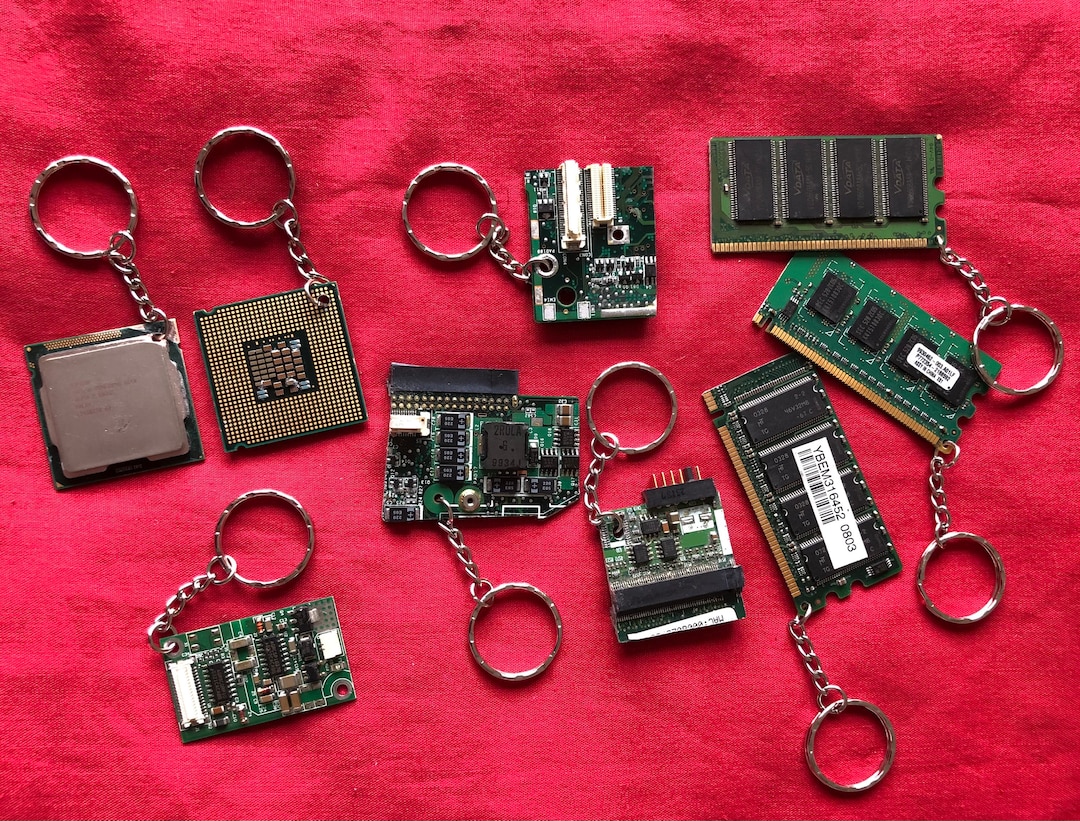 Upcycled Computer Keyring, Processor, RAM Keyring, Christmas Gift ...