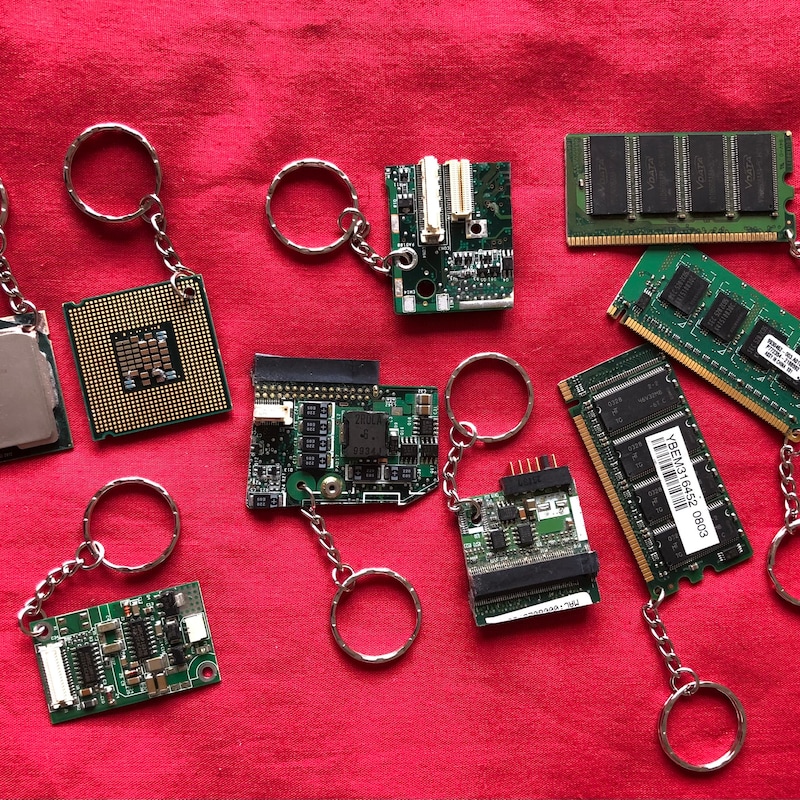 Upcycled Computer Keychain - Etsy