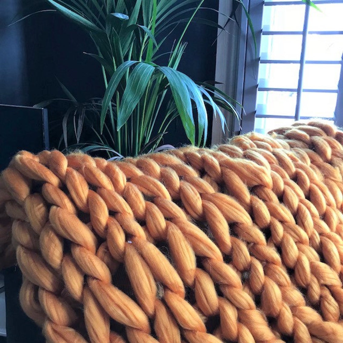 Jumbo Knitted Blanket & Throw Super Chunky Knit Handmade | Etsy