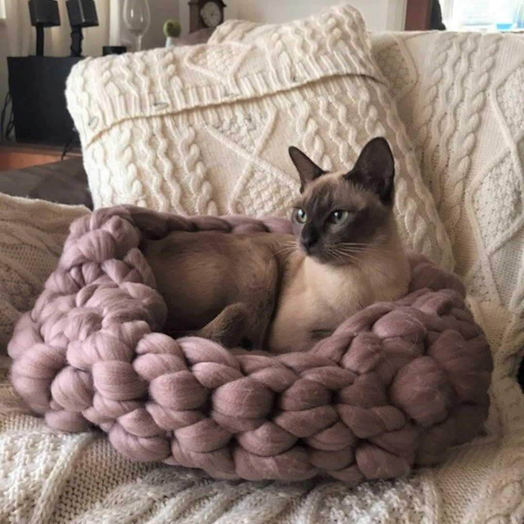 Handmade Cat Basket kitty Cocoon Super Chunky - Etsy