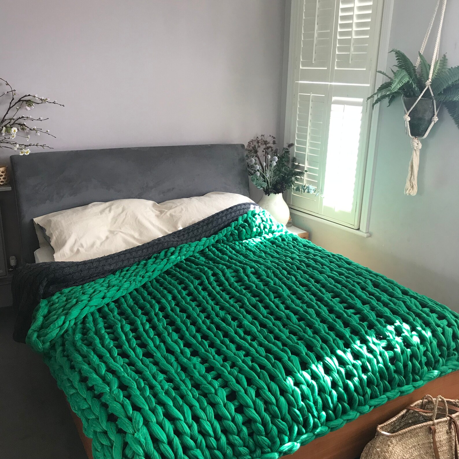 Jumbo Knitted Blanket & Throw Super Chunky Knit Handmade - Etsy