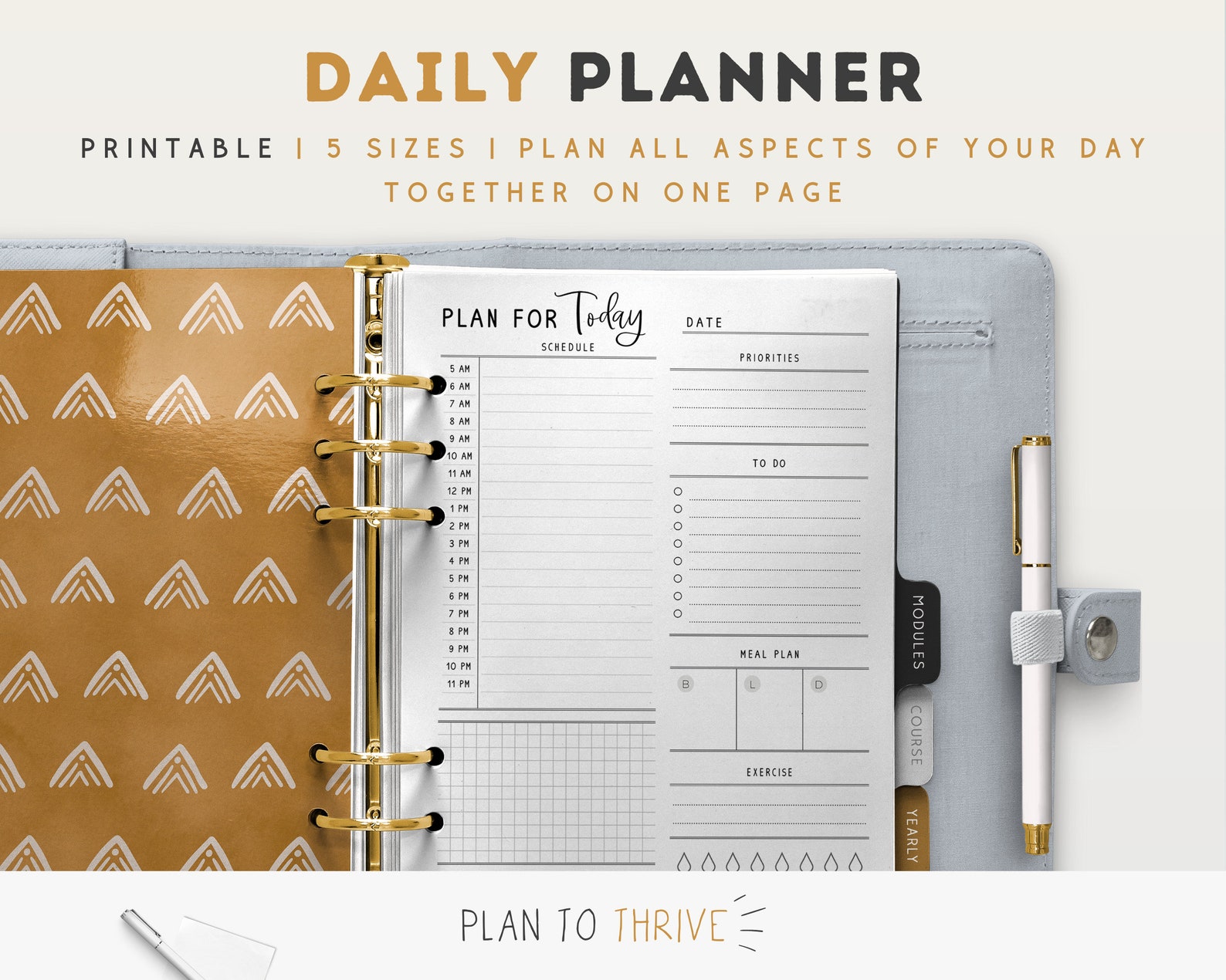 Daily Planner, Daily Schedule, Goal Tracker, to Do List Printable, 2022 ...
