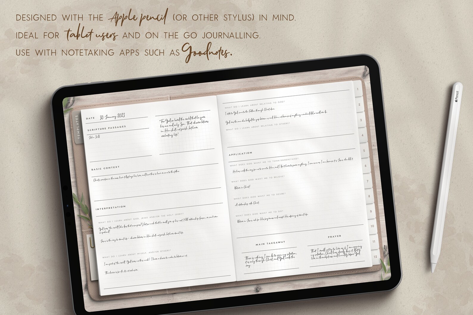 Digital Bible Study Journal & Notebook | Daily Devotional Templates ...
