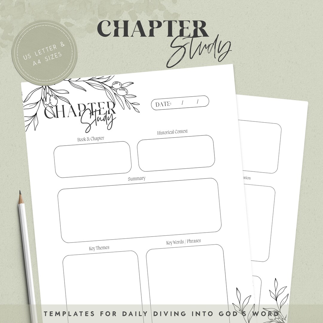 Chapter Bible Study Printable Insert | Bible Study Leaders Planner | In ...
