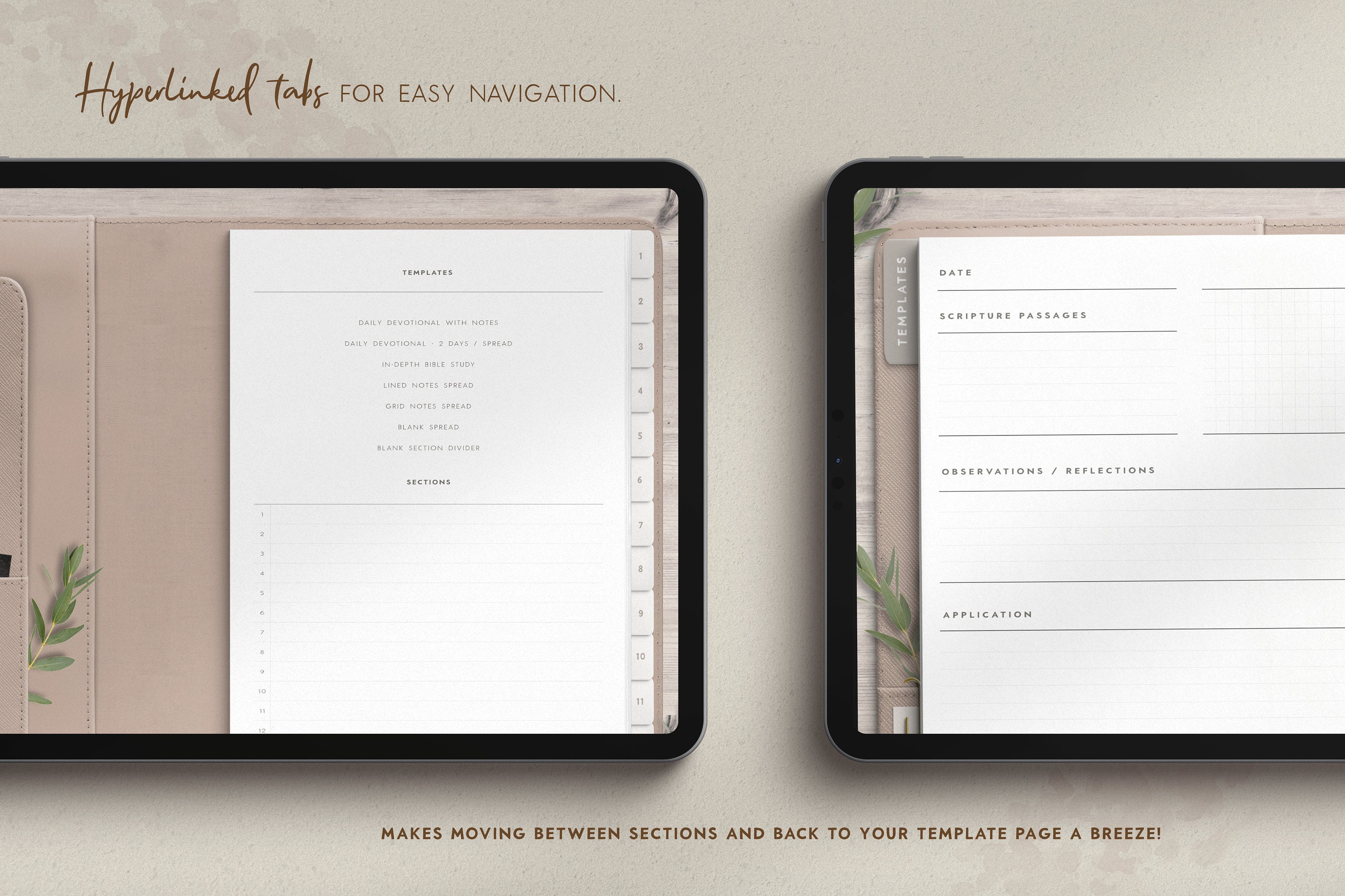 Digital Bible Study Journal & Notebook | Daily Devotional Templates ...