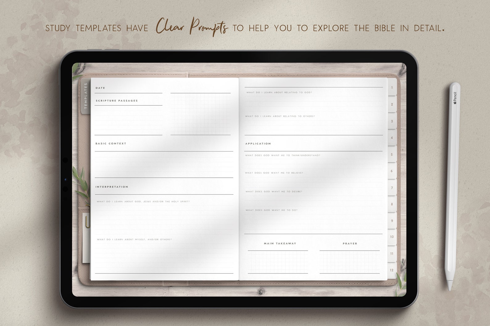 Digital Bible Study Journal & Notebook | Daily Devotional Templates ...