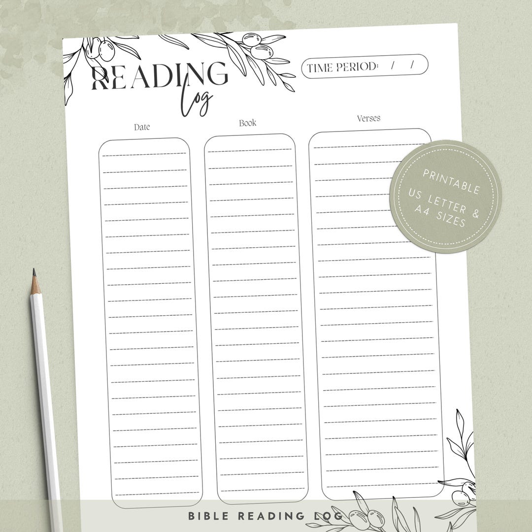 Bible Reading Log Printable | Track Your Bible Reading Plan | Faith ...