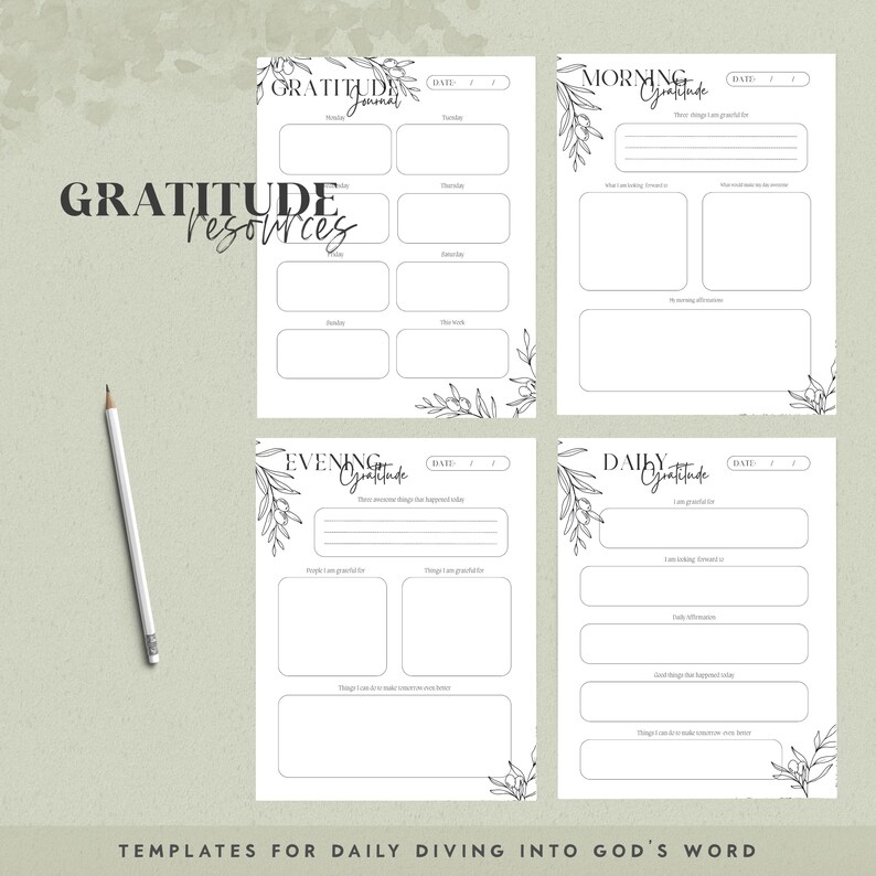 Gratitude Journal Printable Bundle | Daily, Morning, Evening & Weekly ...