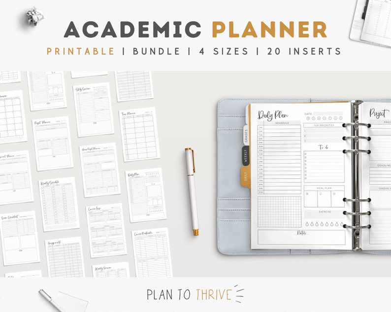 Academic Planner Printable 2024 - 2025 | Student Planner | College ...
