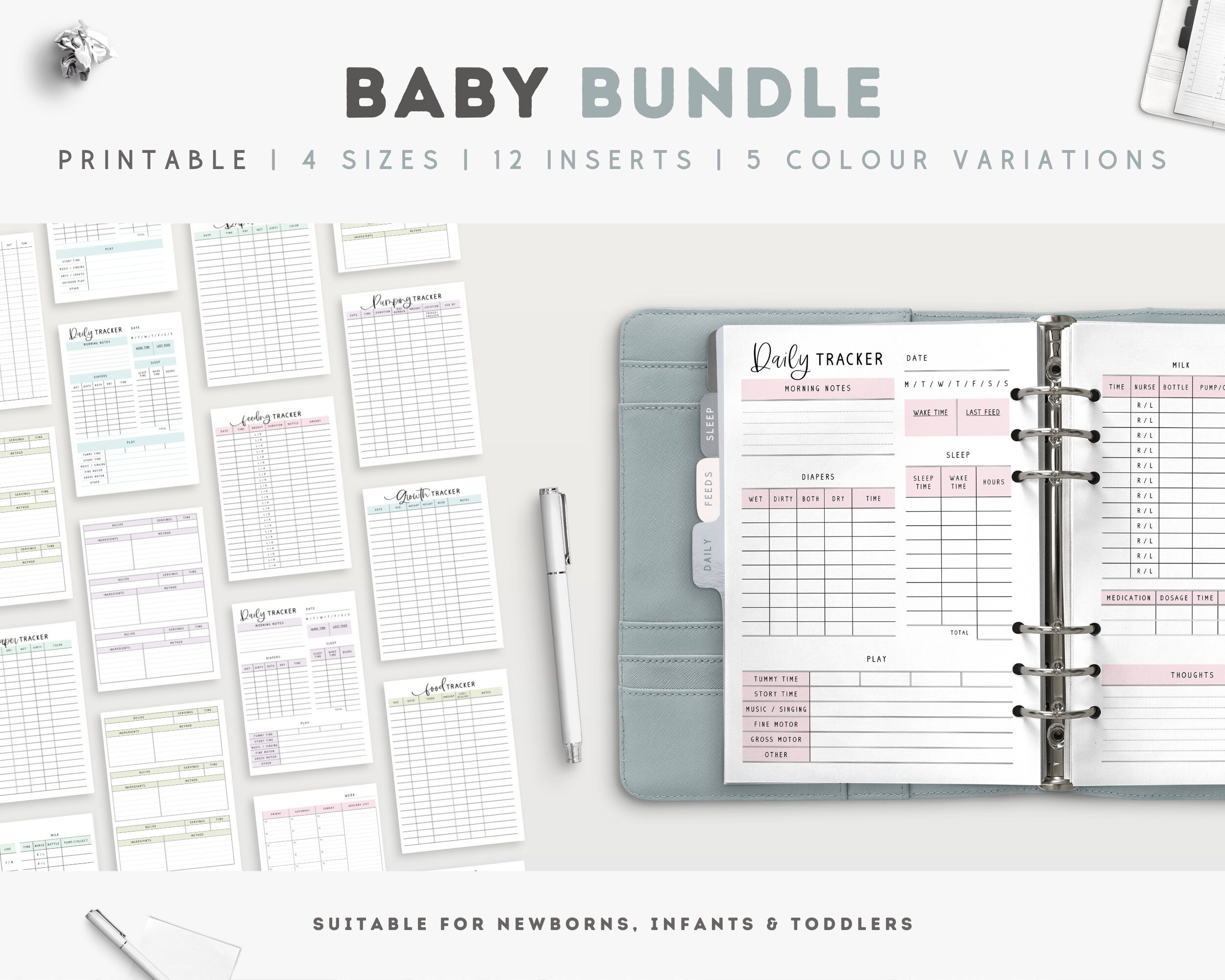 Baby Care Planner | Nanny Binder | Baby Tracker | Baby Care Log ...