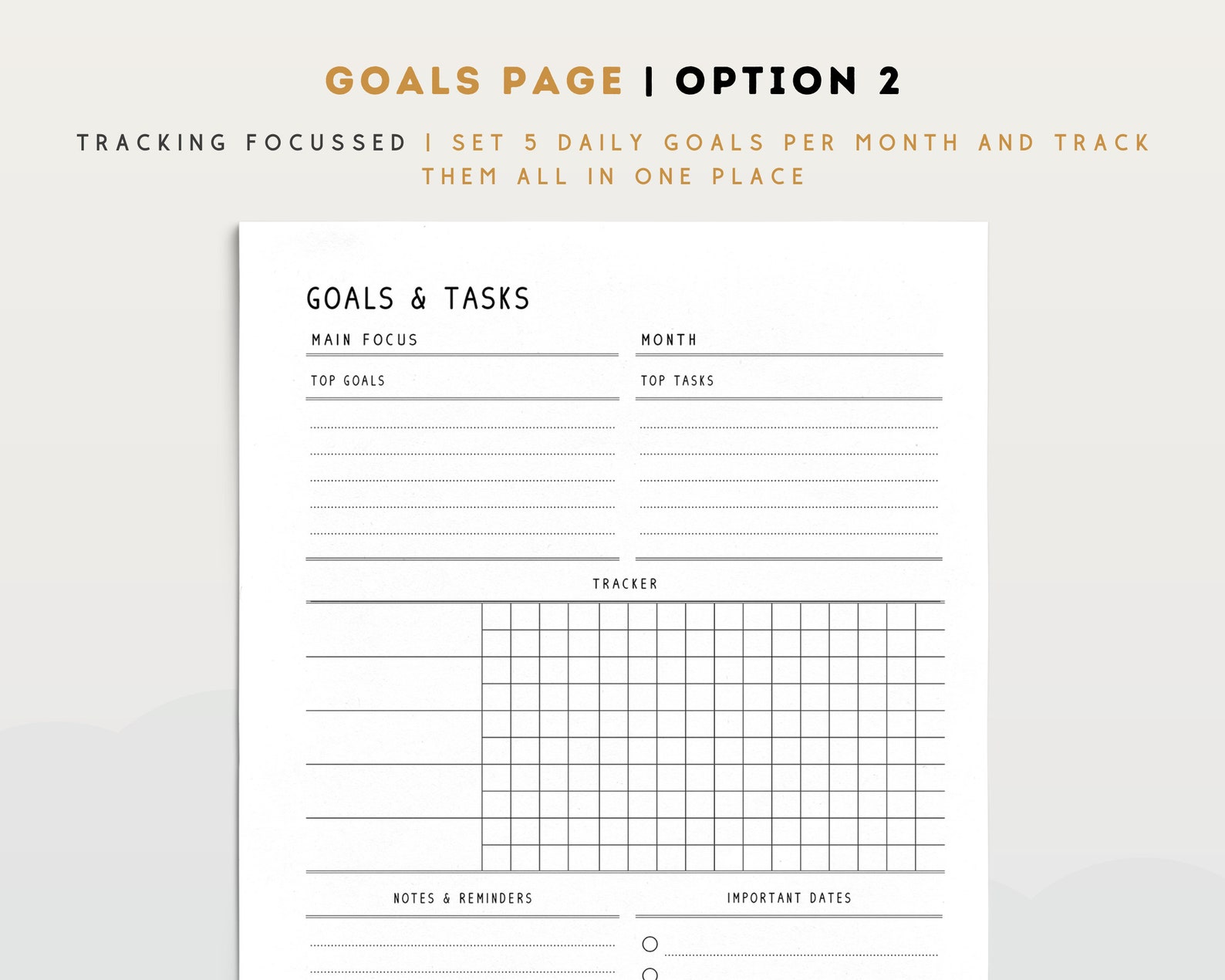 Monthly Calendar, Monthly Planner, Productivity Planner, Goal Tracker ...