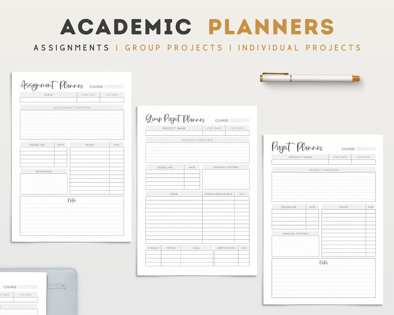 Academic Planner Printable 2024 - 2025 | Student Planner | College ...