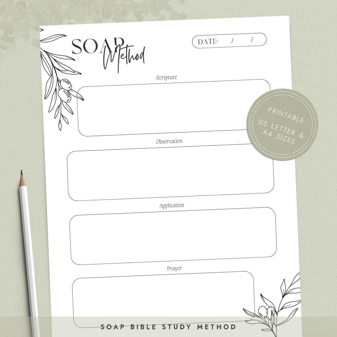 Bible Study Methods Printable Template Bundle | Verse Mapping | SOAP ...