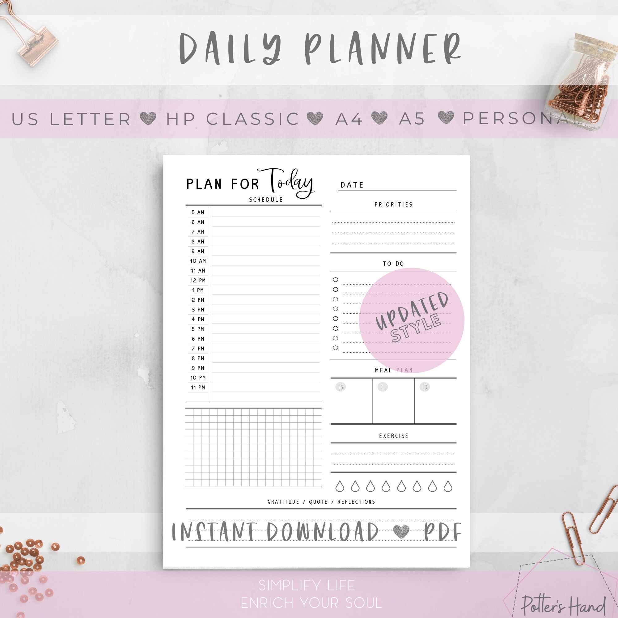 Daily Planner Daily Schedule Goal Tracker To Do List | Etsy