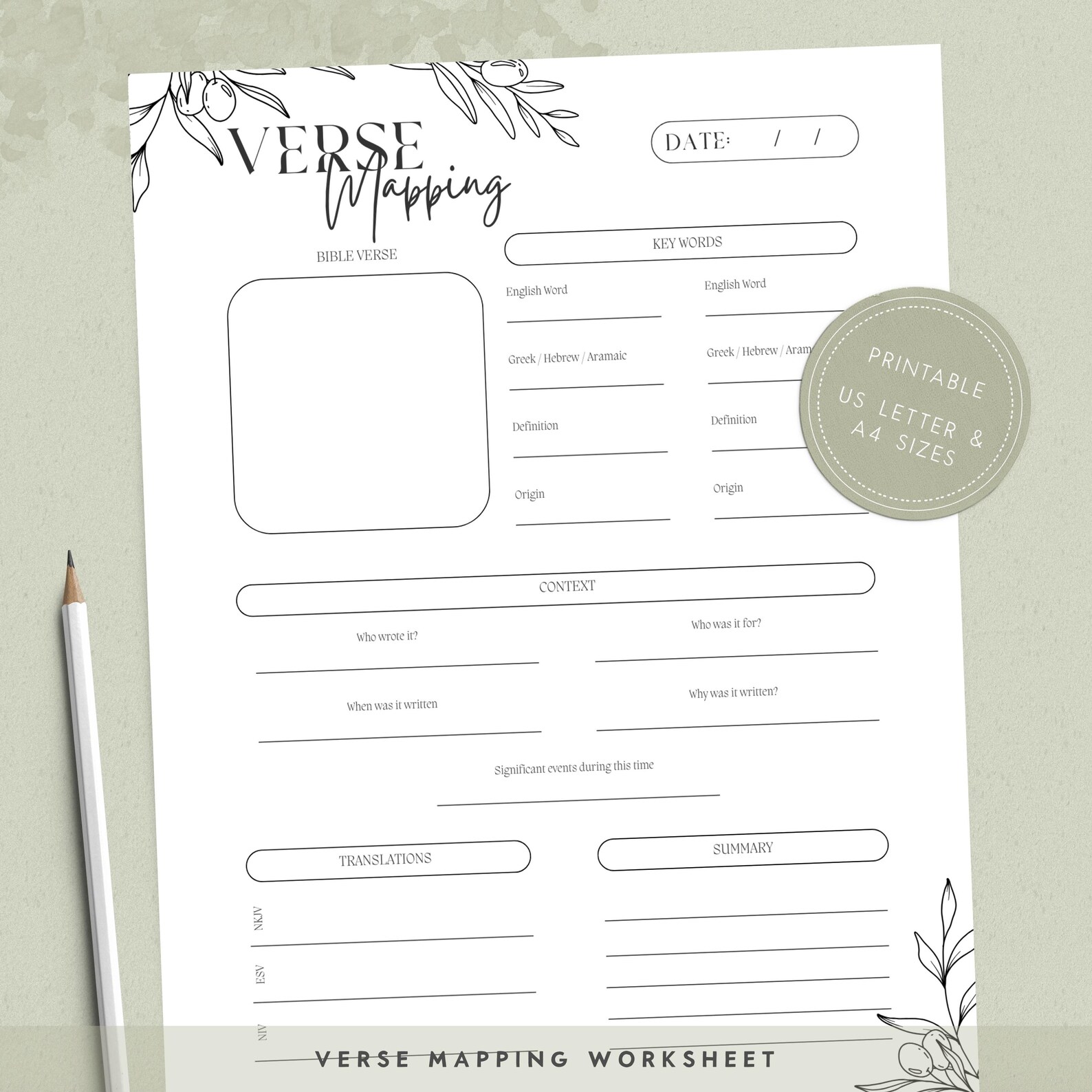 Bible Study Methods Printable Template Bundle | Verse Mapping | SOAP ...