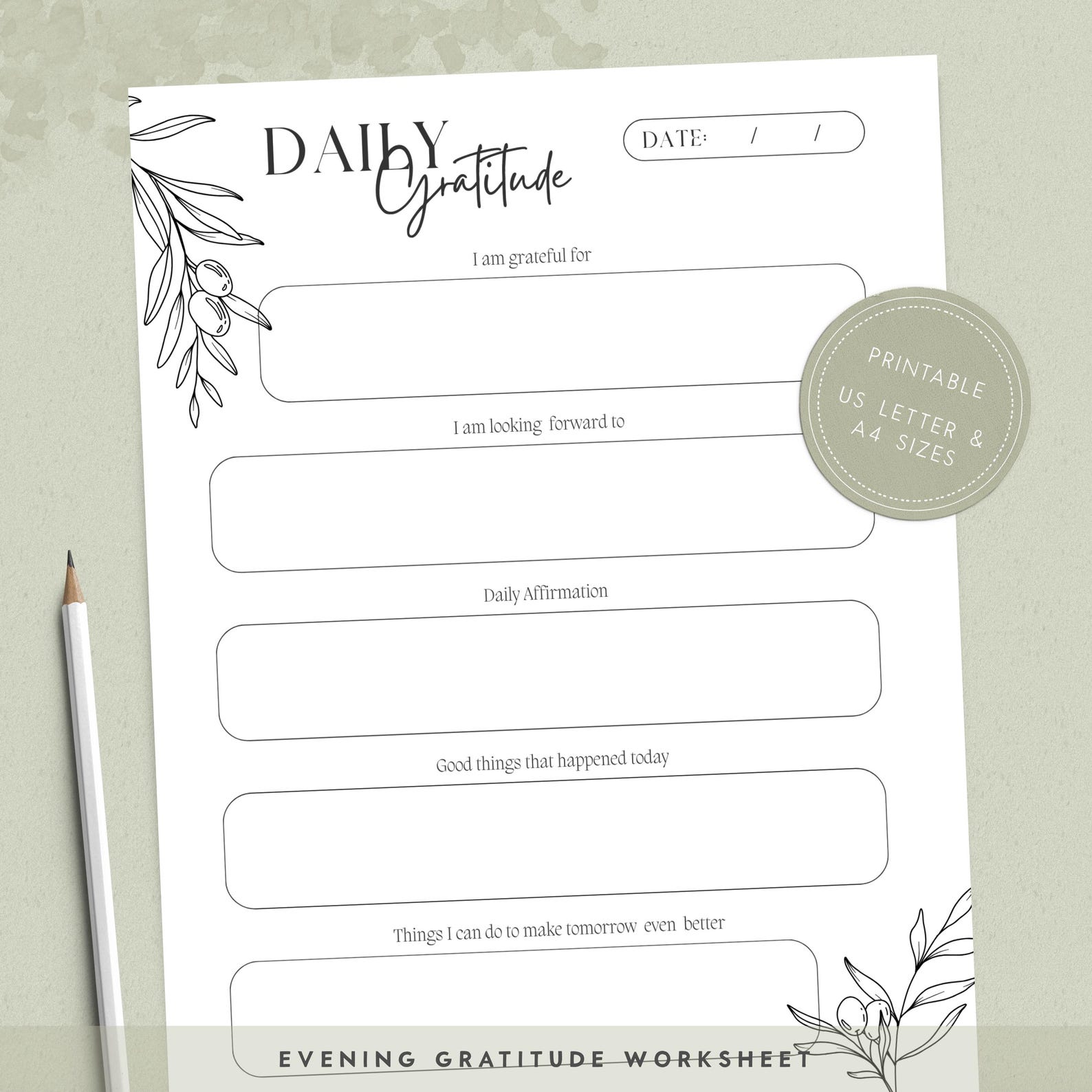 Gratitude Journal Printable Bundle | Daily, Morning, Evening & Weekly ...