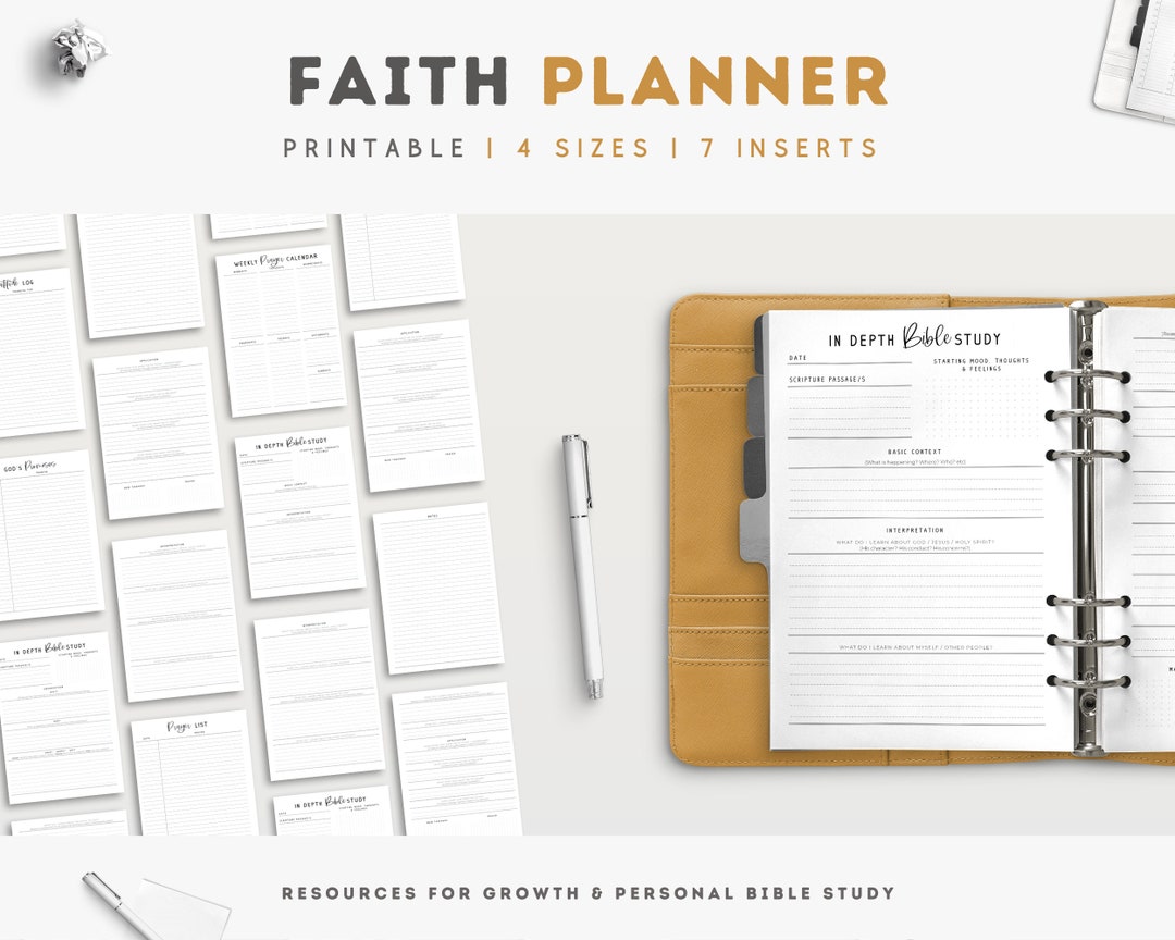 Faith Planner | Christian Planner Inserts, Devotional Journal Printable ...