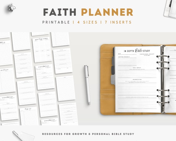 Faith Planner Christian Planner Inserts Devotional Journal - Etsy