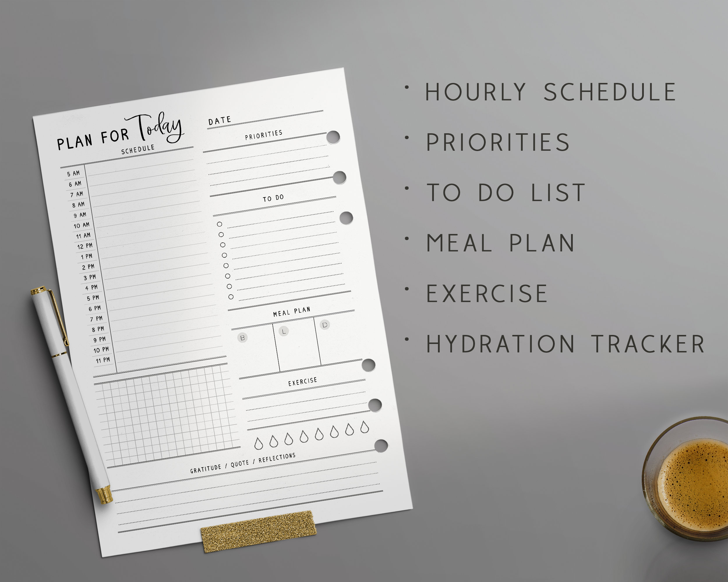 Daily Planner Daily Schedule Goal Tracker to Do List | Etsy