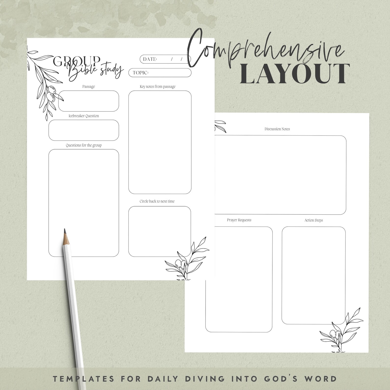 Group Bible Study Printable Insert | Bible Study Leaders Planner ...