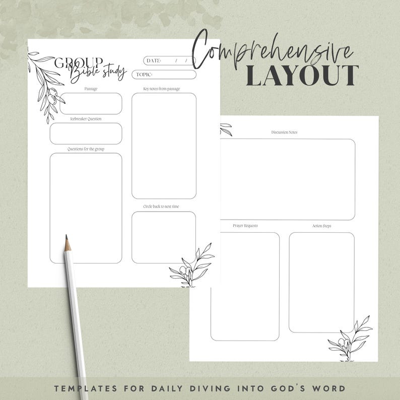 Group Bible Study Printable Insert | Bible Study Leaders Planner ...
