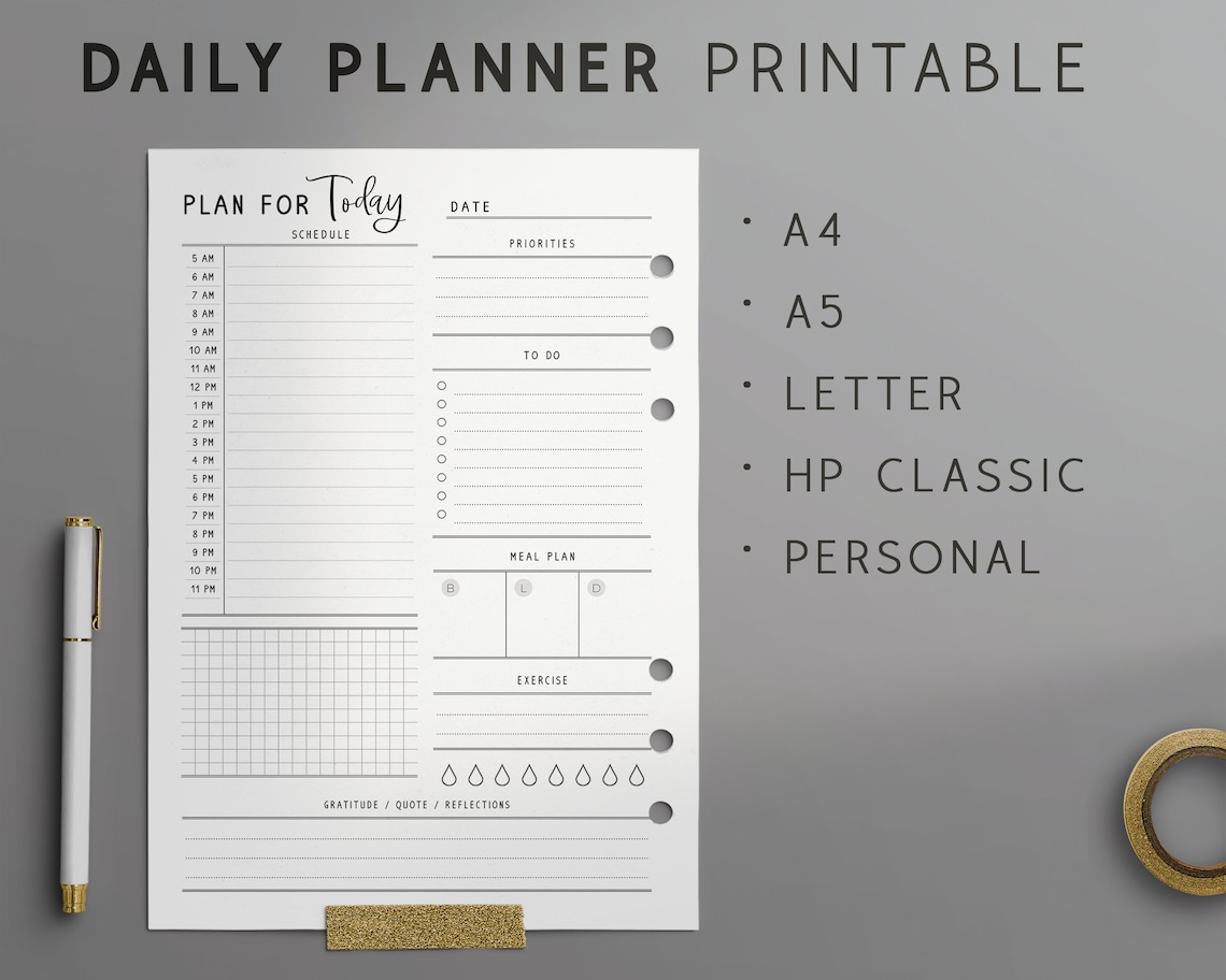 Daily Planner Daily Schedule Goal Tracker to Do List | Etsy