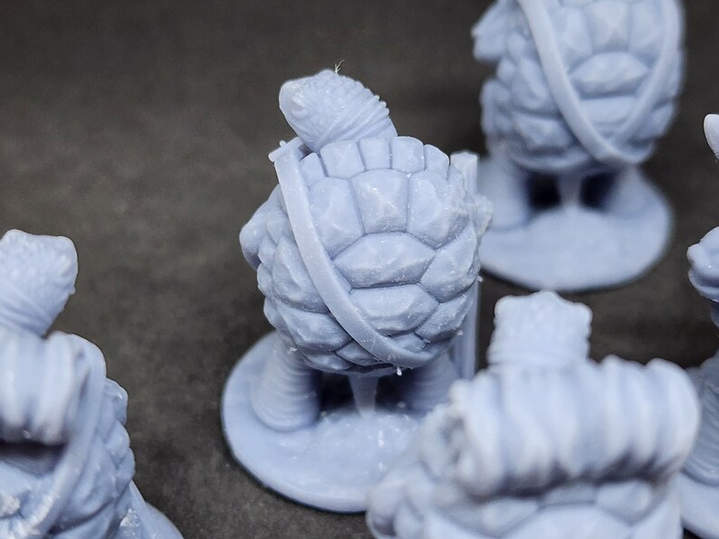 Mini Fig Turtle Soldiers 3D Resin Paintable 6 Piece Figurine Set 28mm ...