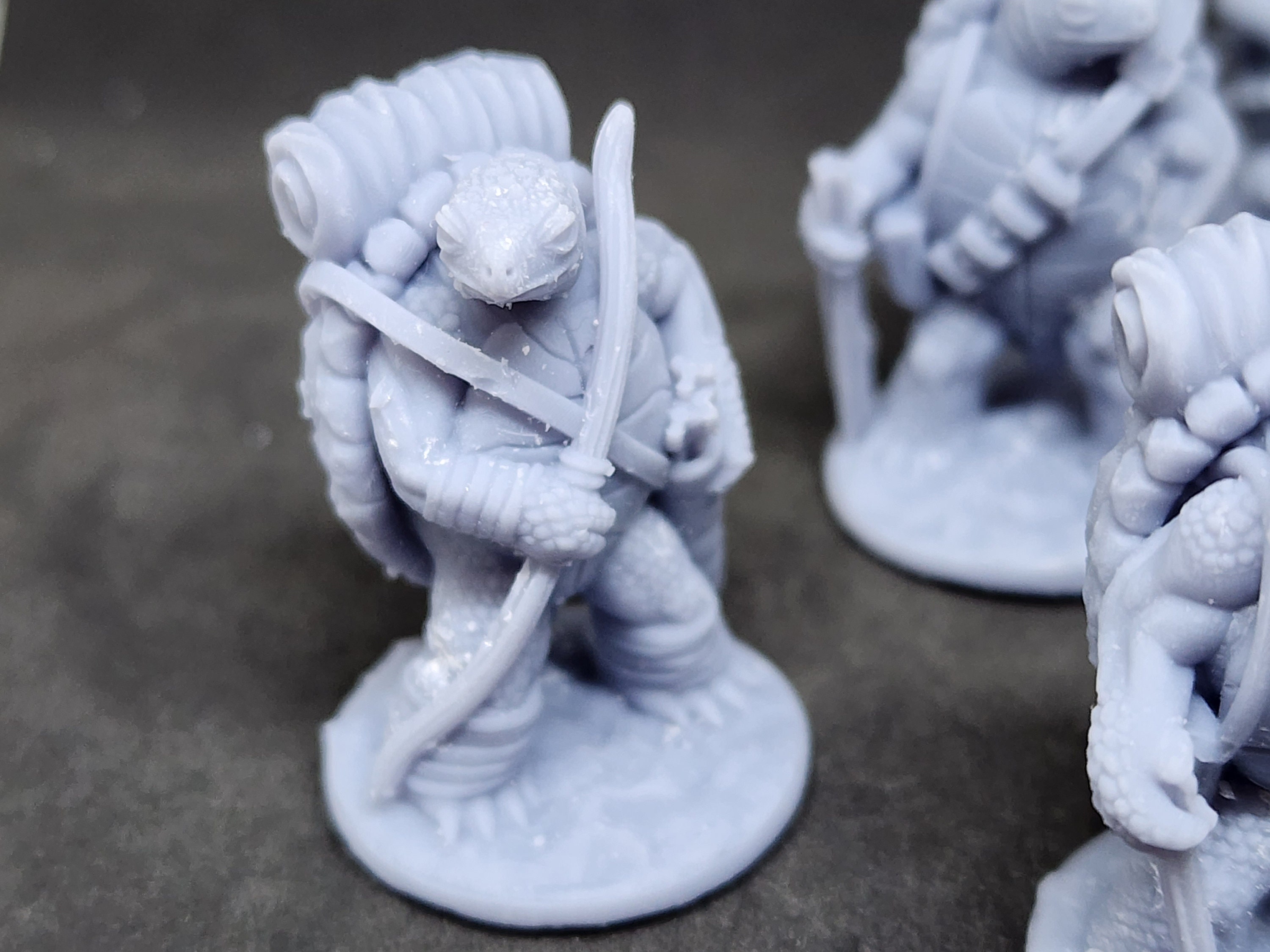 Mini Fig Turtle Soldiers 3D Resin Paintable 6 Piece Figurine Set 28mm ...