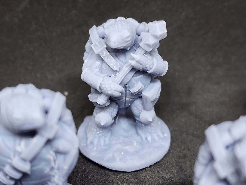 Mini Fig Turtle Soldiers 3D Resin Paintable 6 Piece Figurine Set 28mm ...