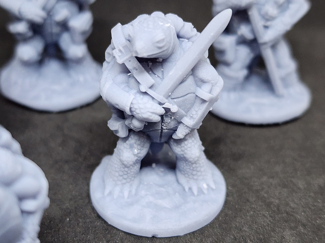 Mini Fig Turtle Soldiers - 3D Resin Paintable 6 Piece Figurine Set ...