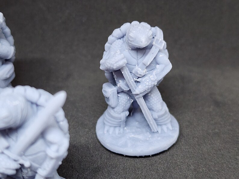 Mini Fig Turtle Soldiers 3D Resin Paintable 6 Piece Figurine Set 28mm ...