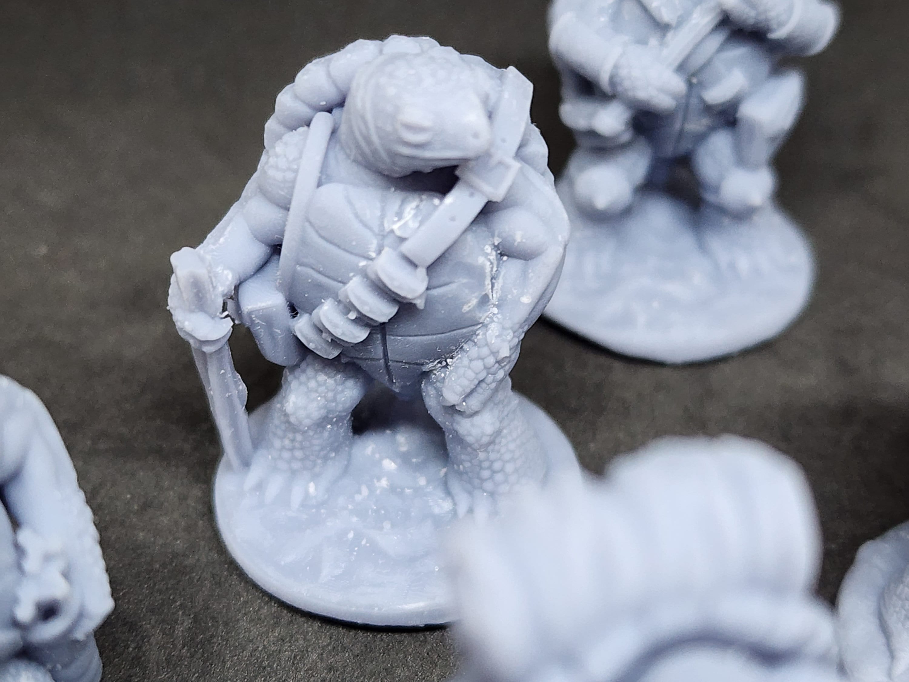 Mini Fig Turtle Soldiers 3D Resin Paintable 6 Piece Figurine Set 28mm ...