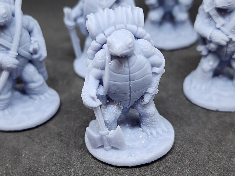 Mini Fig Turtle Soldiers 3D Resin Paintable 6 Piece Figurine Set 28mm ...