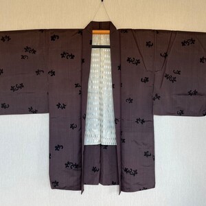 Vintage Japanese Kimono Silk Jacket, Haori Jacket, Short Kimono, Purple ...