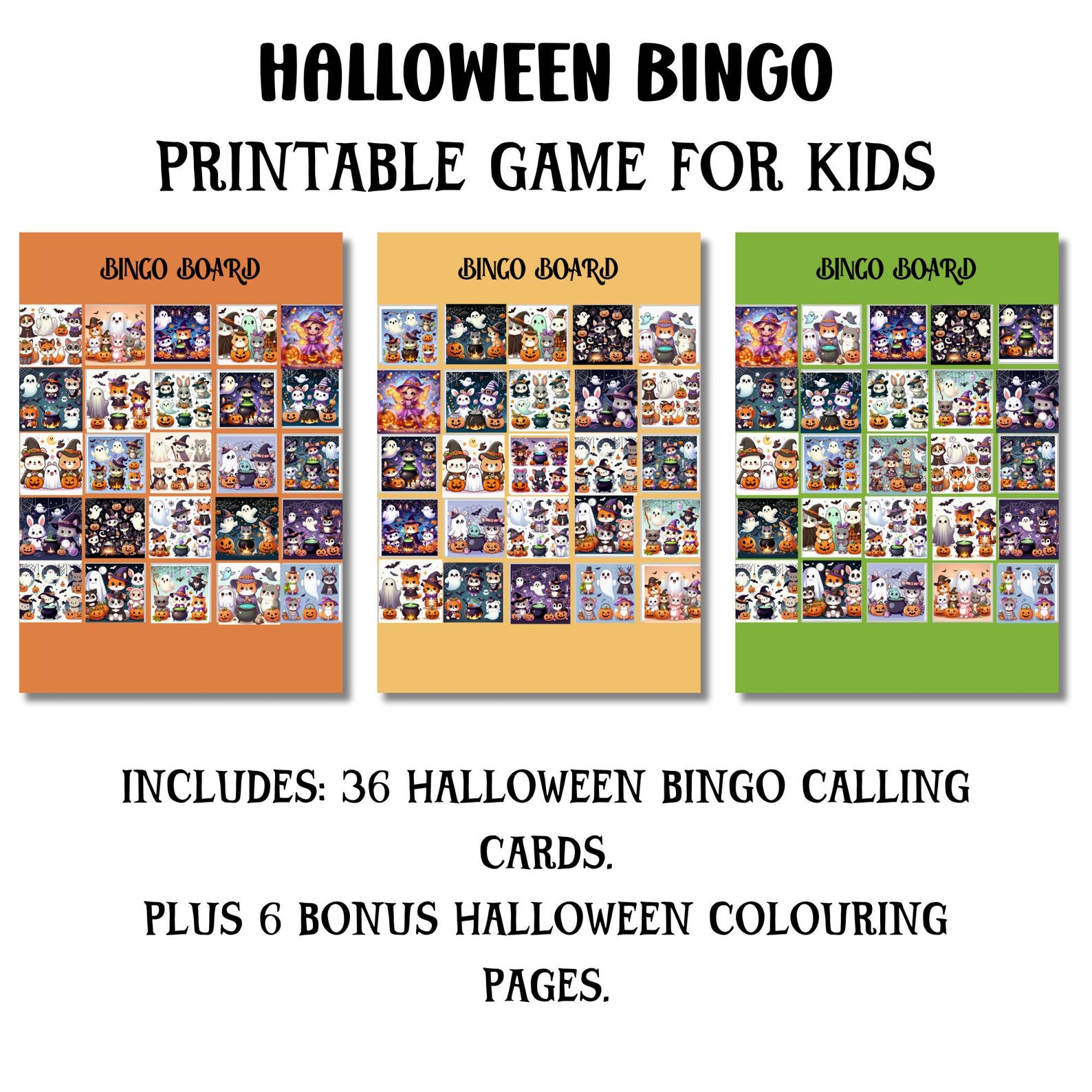 Halloween Bingo Game Printable - Fun Halloween-themed Activity for Kids ...