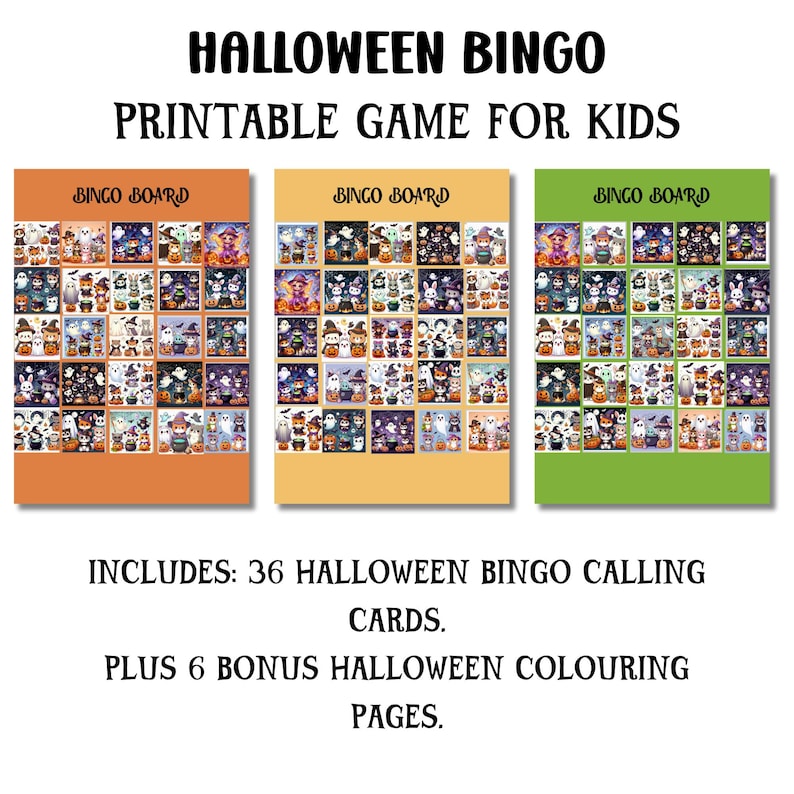 Halloween Bingo Game Printable - Fun Halloween-themed Activity for Kids ...