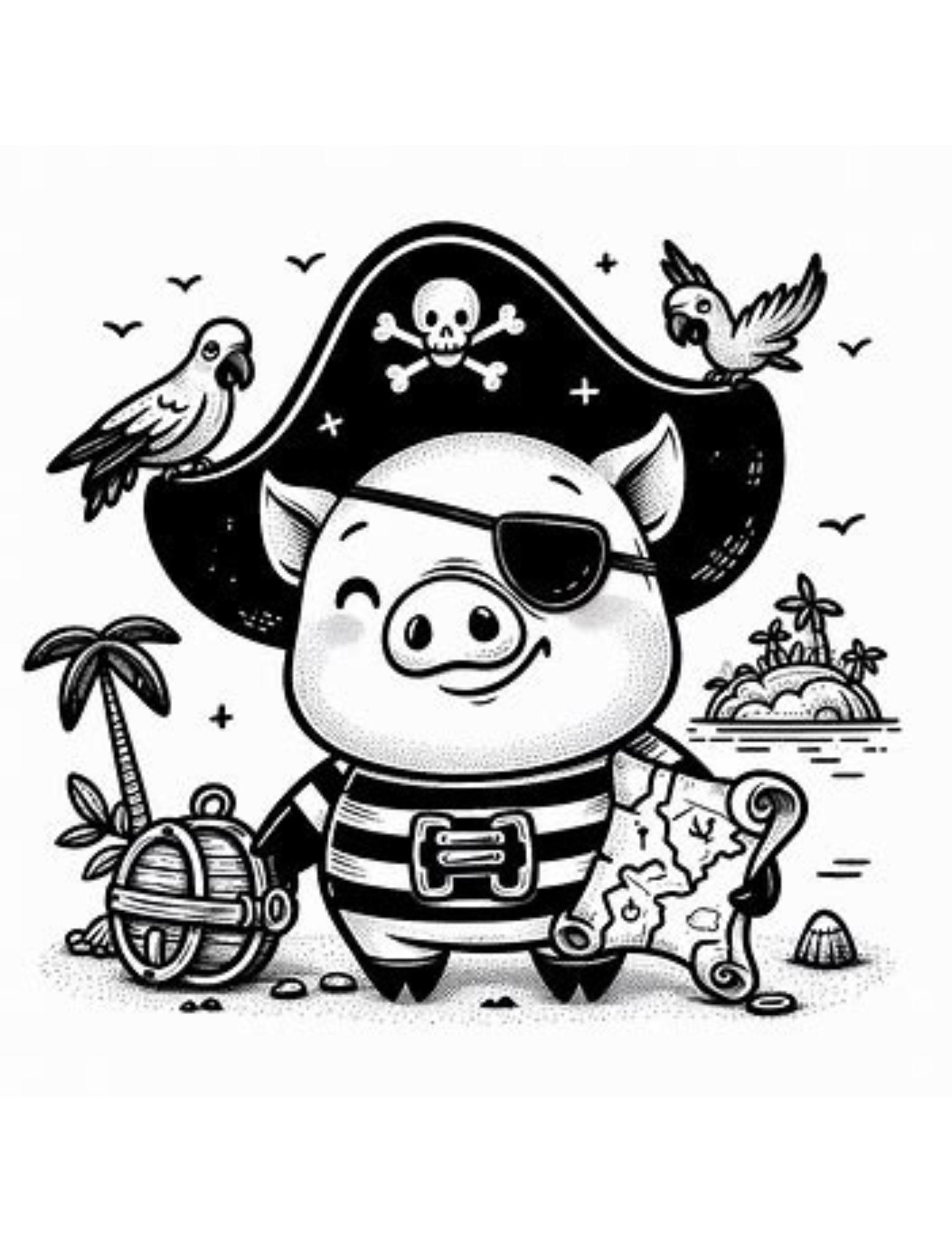 Pirate Pigs - 20 Unique Fun Colouring Pages for Kids of All Ages. Fun ...