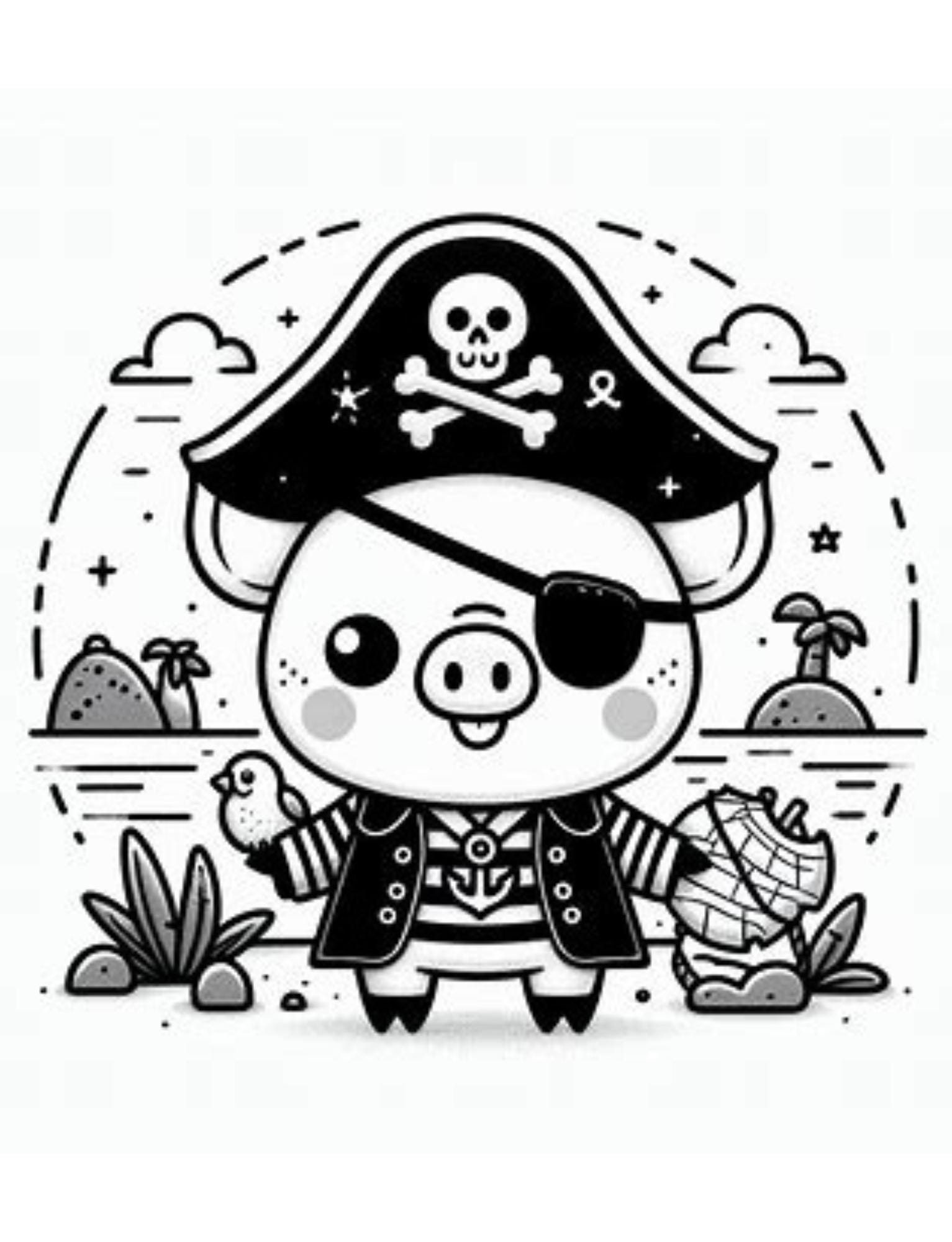 Pirate Pigs - 20 Unique Fun Colouring Pages for Kids of All Ages. Fun ...