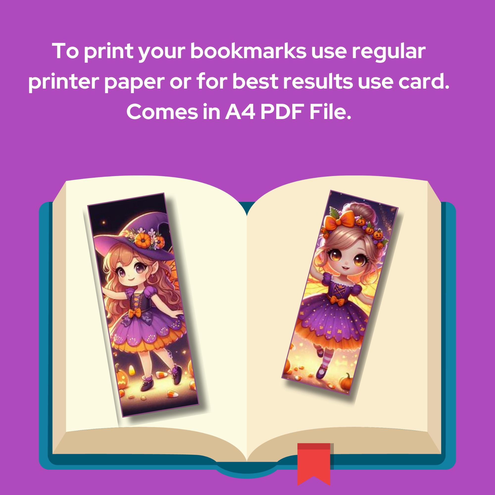 Halloween Printable Bookmarks for Kids. 8 Bookmarks for Halloween ...