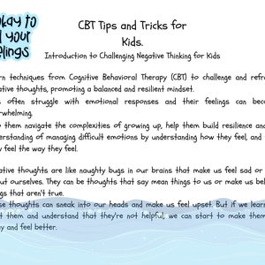 CBT for Kids - Learn to Manage and Deal With Negative Emotions. Ideal ...
