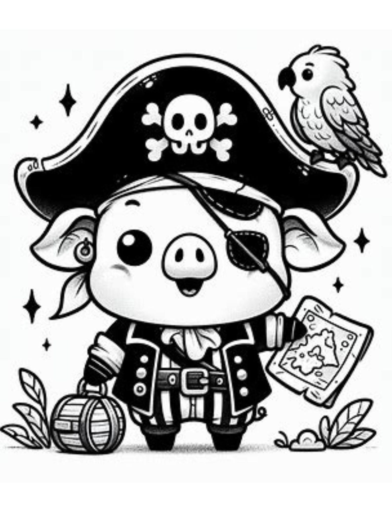 Pirate Pigs - 20 Unique Fun Colouring Pages for Kids of All Ages. Fun ...