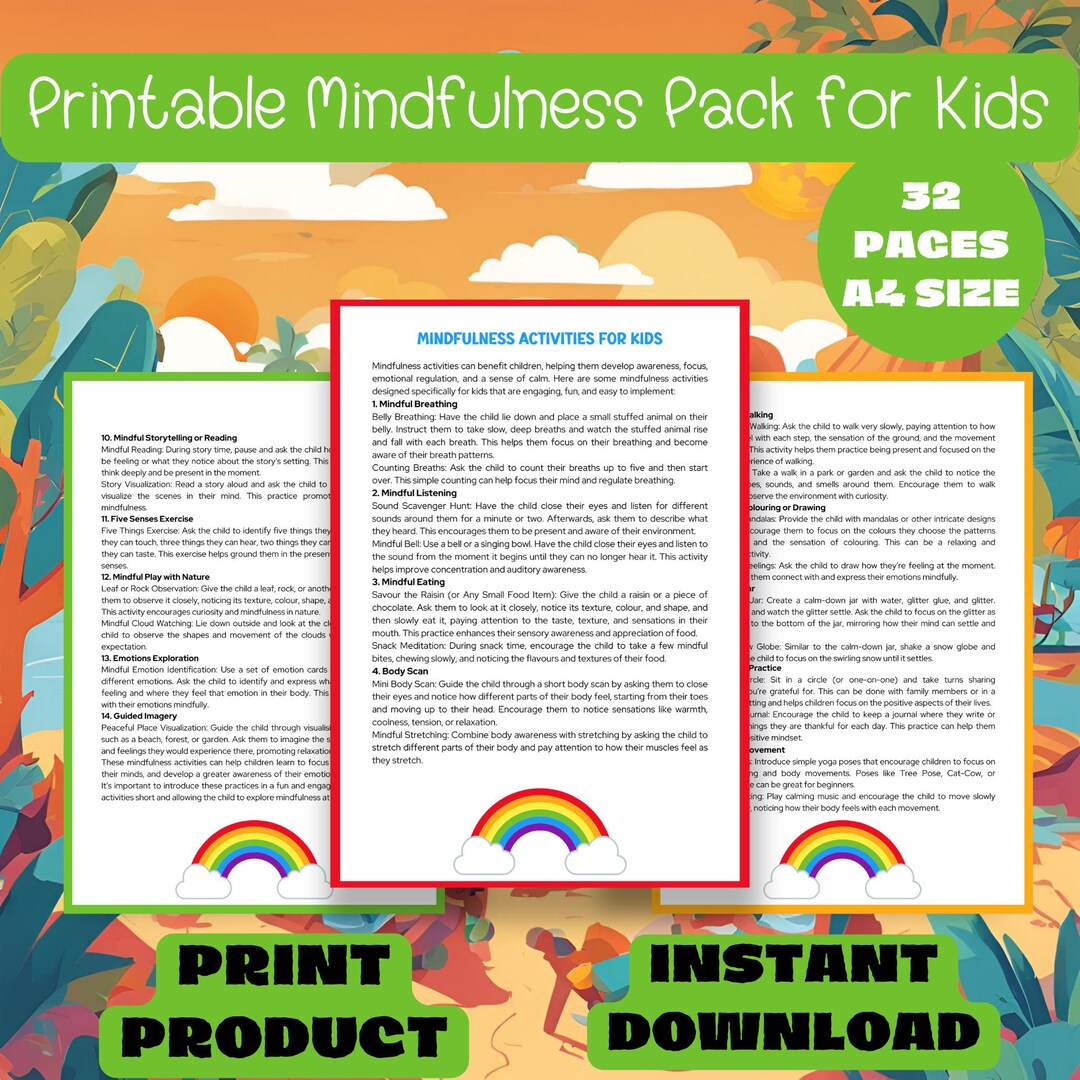 Mindfulness Activity Pack for Kids - Mini Body Scan - Mandalas - Sound ...
