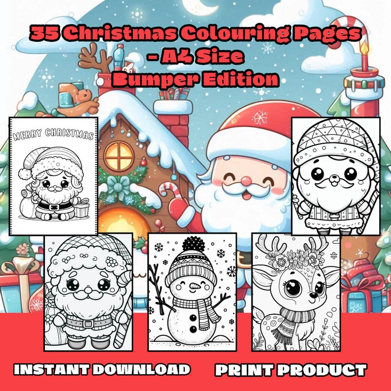 Bumper Christmas Colouring Pages for Kids - 35 Unique Colouring Sheets ...
