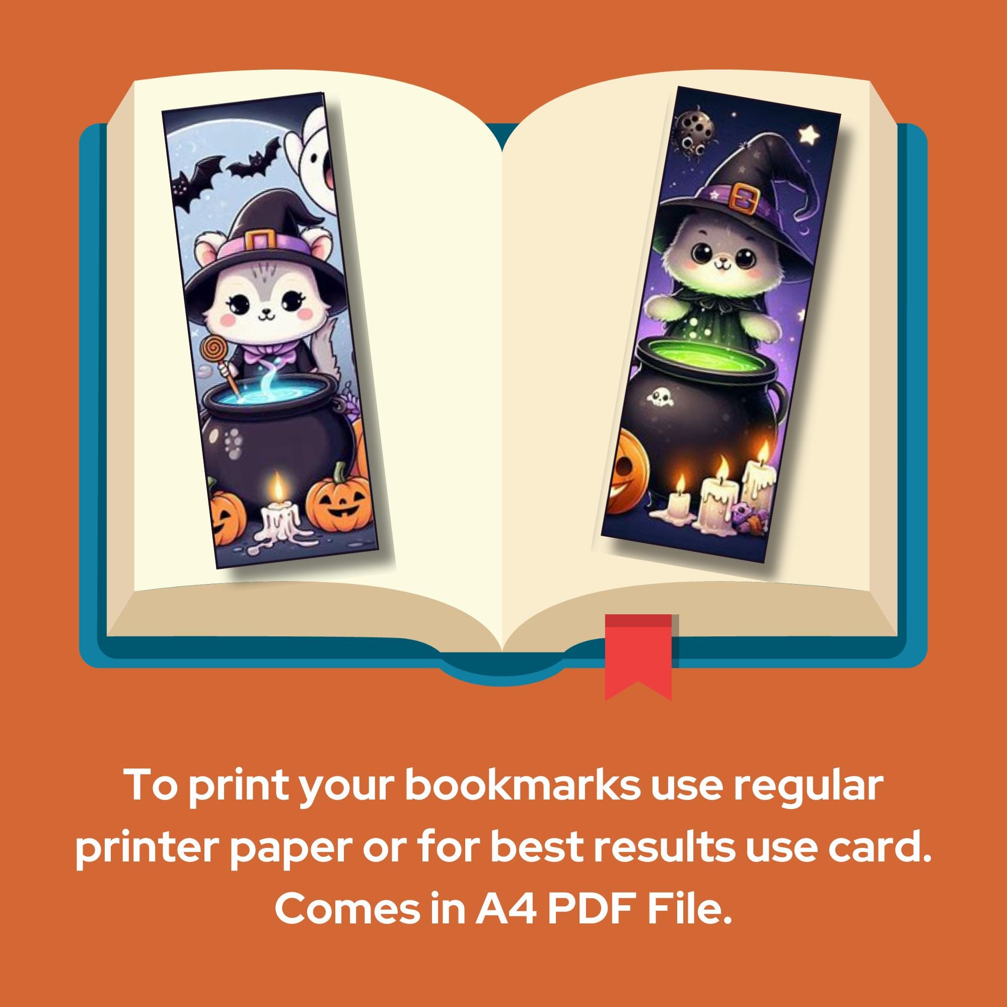 Halloween Printable Bookmarks for Kids. 8 Bookmarks for Halloween ...
